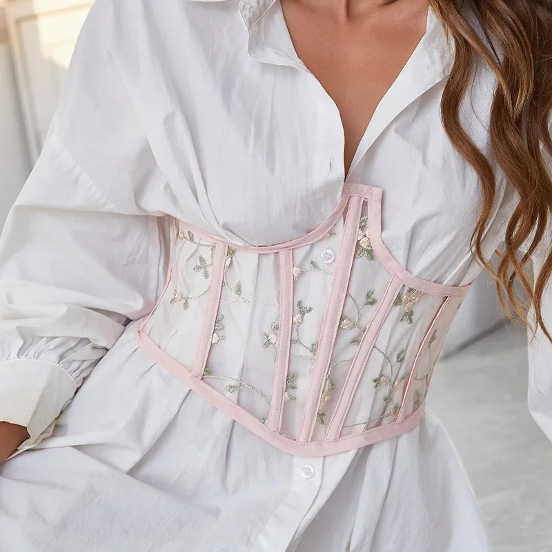 Embroidery Mesh Underbust Corset | Free Shipping!